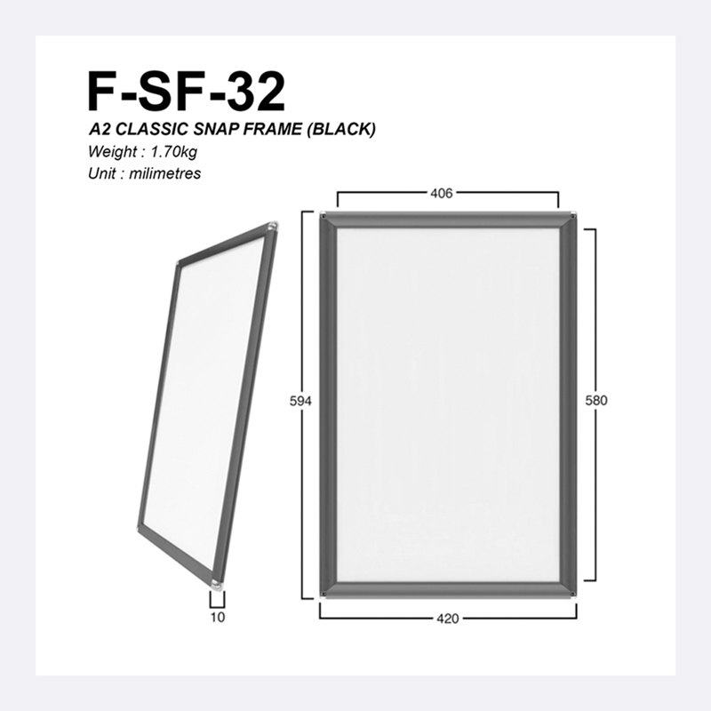 Classic Snap Frame (Black) – A2 Size | Botak Sign
